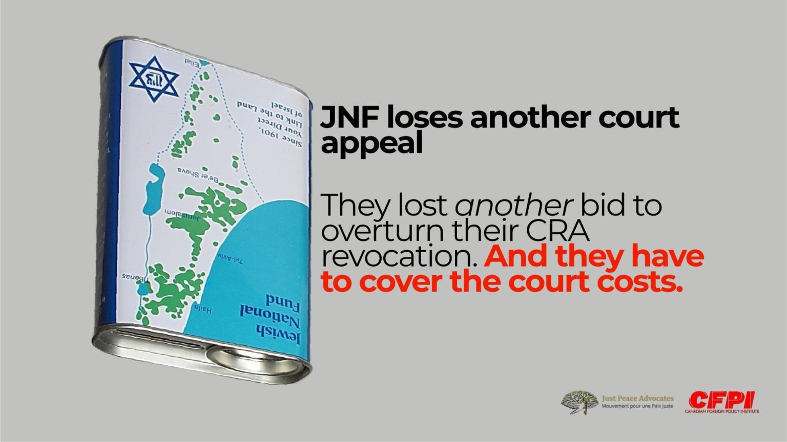 Breaking News: JNF Canada loses another court appeal › Just Peace Advocates