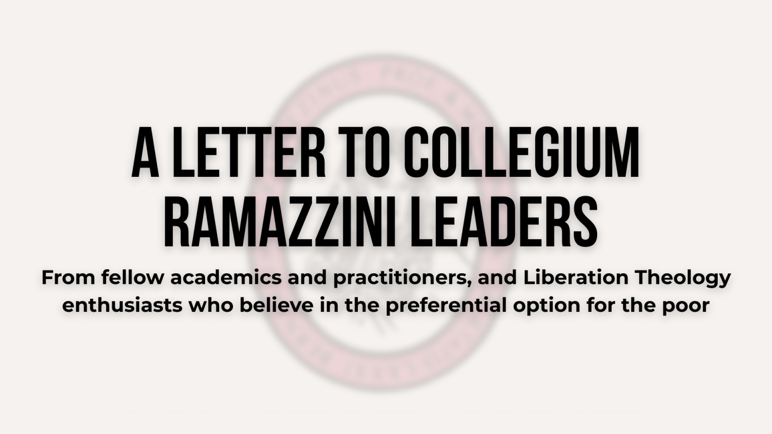 Updated: A Letter to Collegium Ramazzini leaders from fellow academics ...